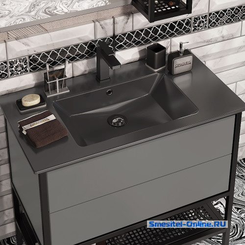 Тумба под раковину 90 Opadiris Треви 00-00003872 серая матовая купить в интернет-магазине ...